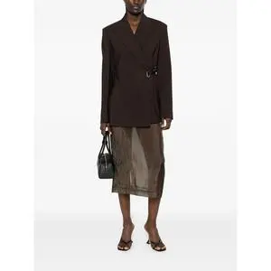Sportmax Wrap Design Peak Lapels Blazer - Brown
