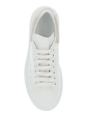 Alexander McQueen Leather Low Top Sneakers With Contrast Heel And Logo Lettering For - White