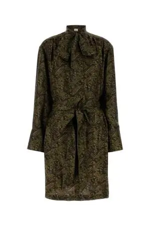 Saint Laurent Printed Silk Dress - Multicolor