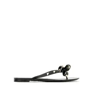 Valentino Garavani VALENTINO GARAVANI Studded Bow Flip-Flops Black