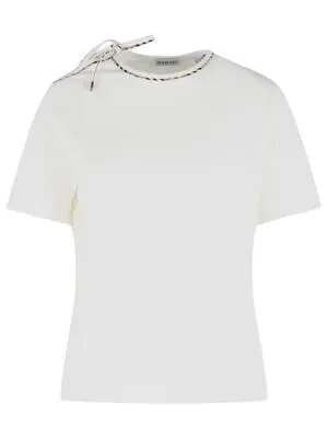 Burberry Frankie Bow Cotton T-shirt - White