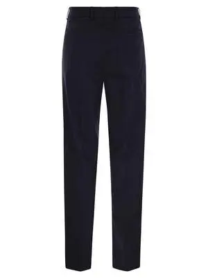 Brunello Cucinelli American Pima Comfort Cotton Pleated Trousers - Blue