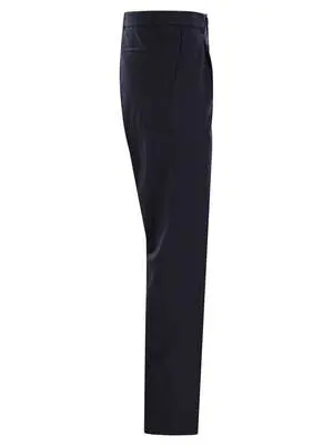 Brunello Cucinelli American Pima Comfort Cotton Pleated Trousers - Blue