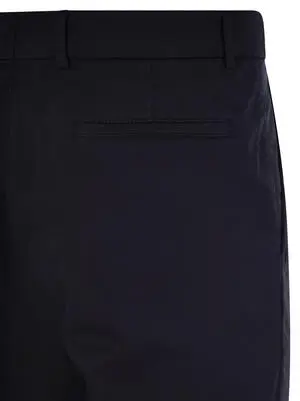 Brunello Cucinelli American Pima Comfort Cotton Pleated Trousers - Blue