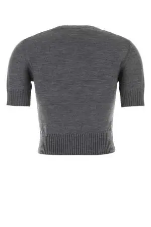 JIL SANDER Dark Grey Wool Sweater
