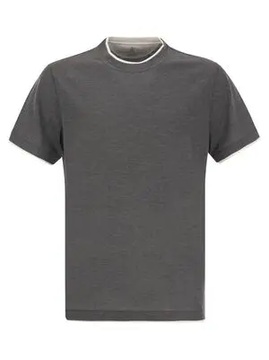 Brunello Cucinelli Silk And Cotton T-shirt - Gray