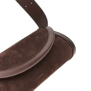 JIL SANDER Suede Leather Small 'cannolo' Bag - Brown