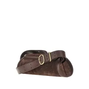 JIL SANDER Suede Leather Small 'cannolo' Bag - Brown