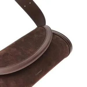JIL SANDER Suede Leather Small 'cannolo' Bag - Brown