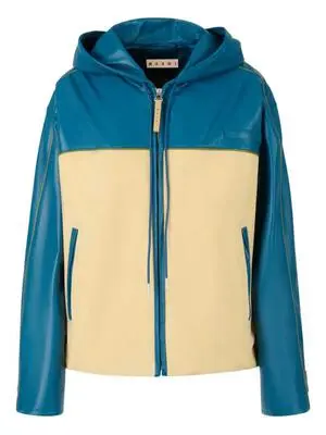 Marni Hooded Leather Jacket - Multicolor