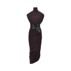 Andamane Stretch Viscose Long Dress - Black