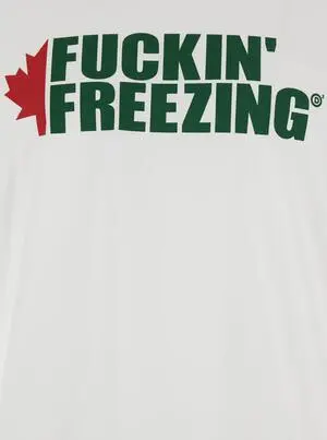 Dsquared2 Crewneck T-shirt With Print On The Front And Logo Lettering On The Rear In Cotton - White