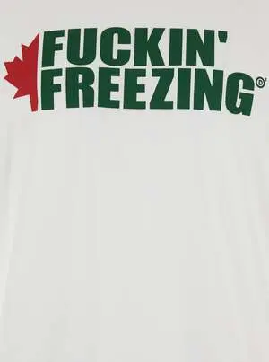 Dsquared2 Crewneck T-shirt With Print On The Front And Logo Lettering On The Rear In Cotton - White