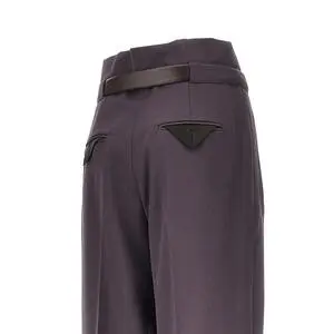 Attico Gabardine Pants With Belt - Purple