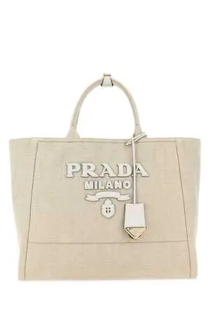 Prada Canvas Shopping Bag - Brown