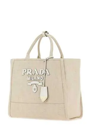 Prada Canvas Shopping Bag - Brown