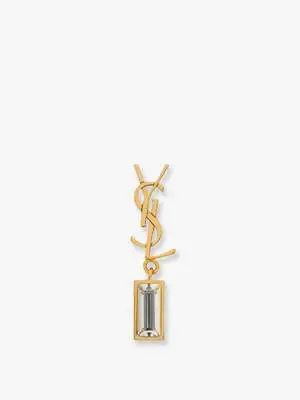 Saint Laurent Single Cassandre Brass Earring - Multicolor