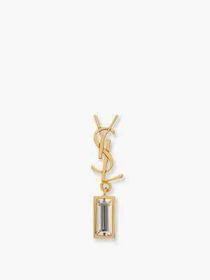 Saint Laurent Single Cassandre Brass Earring - Multicolor