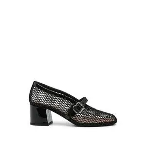 Alaïa Mesh Buckled Block Heel Shoes