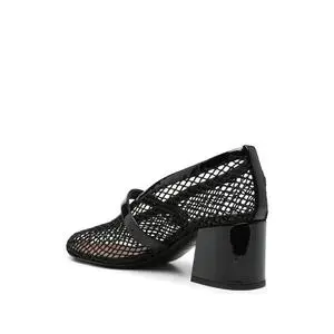 Alaïa Mesh Buckled Block Heel Shoes