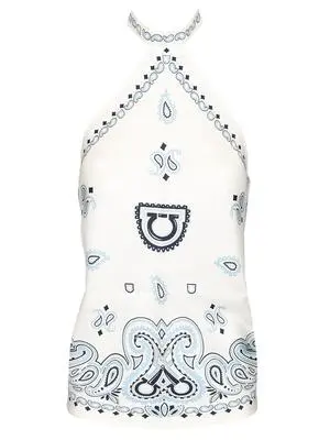 FERRAGAMO Arabesque Print Scarf Top - Multicolor