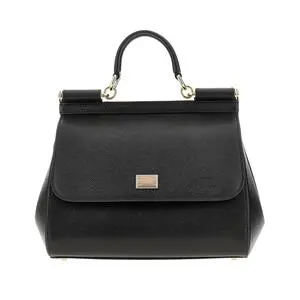 Dolce & Gabbana Dauphine Leather Large 'sicily' Bag - Black