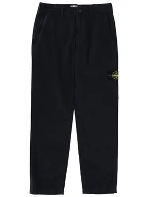 Stone Island Pants With Logo Patch - Blue