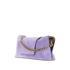 Versace Suede Leather Vivian Clutch - Purple
