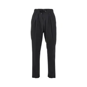Herno Technical Poplin Pants With Drawstring - Black