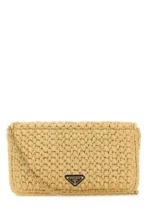 Prada Raffia Crossbody Bag - Brown