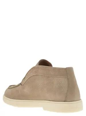 Santoni Tumbled Nubuck Desert Boots - Cream