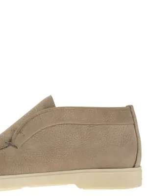 Santoni Tumbled Nubuck Desert Boots - Cream