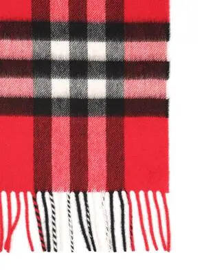 Burberry Check Cashmere Scarf - Red