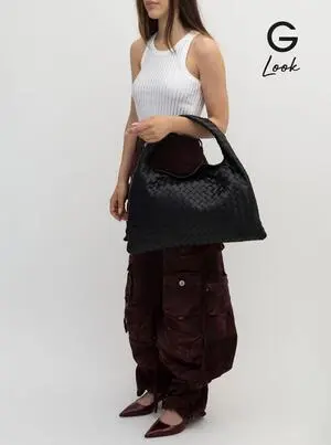 Bottega Veneta Hop Piccola Shoulder Bag - Black