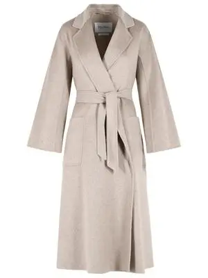 Max Mara Icon Ludmilla' Sand Beige Cashmere Coat - Cream