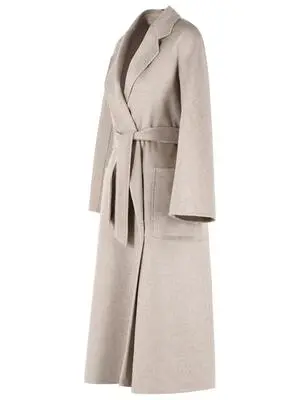 Max Mara Icon Ludmilla' Sand Beige Cashmere Coat - Cream