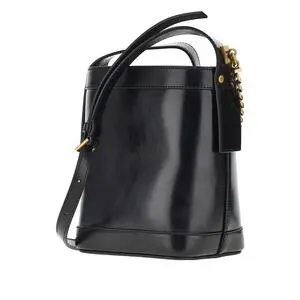 Versace Leather Bucket Bag With Medusa Patch - Black