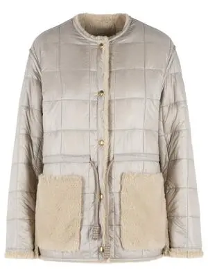 Moncler Tipule' Reversible Light Beige Polyamide Jacket - Cream