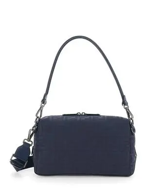 Fendi Lui Medium' Blue Shoulder Bag With Ff All-over Motif In Tech Fabric - Multicolor