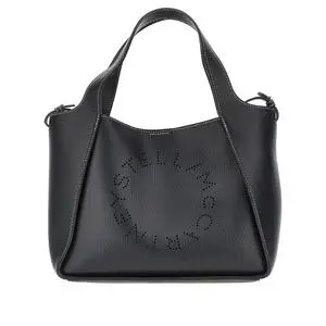 Stella McCartney Grained Alter Mat 'stella Logo' Bag - Black