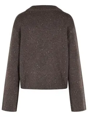 LISA YANG Anella Sparkly' Cocoa Cashmere Sweater