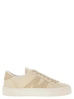 Moncler Moncler Women Monaco2 - Leather Trainer Cream