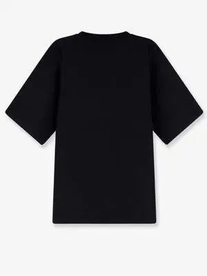 Balenciaga Cotton T-shirt With Front Logo Print - Black