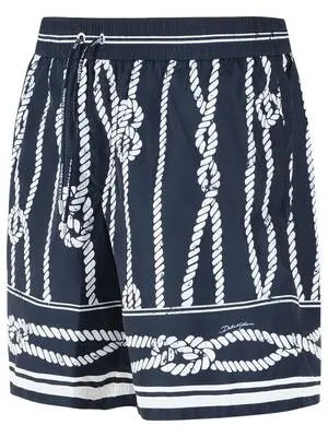 Dolce & Gabbana Corde' Navy Polyester Swimsuit