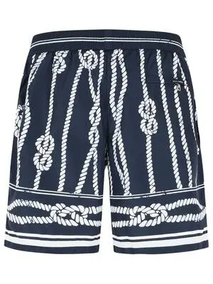 Dolce & Gabbana Corde' Navy Polyester Swimsuit