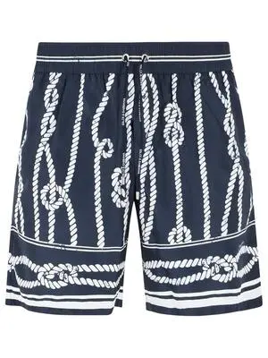 Dolce & Gabbana Corde' Navy Polyester Swimsuit - Blue