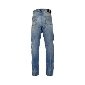 Versace Cotton Denim Jeans With Medusa Detail - Blue