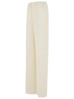 Max Mara Editto Virgin Wool Trousers - White
