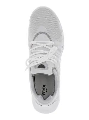 Fendi Tag' Grey Sneakers With Logo In Techno Mesh