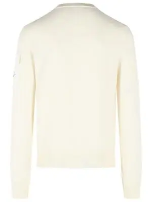 Moncler Tricot' Ivory Virgin Wool Sweatshirt